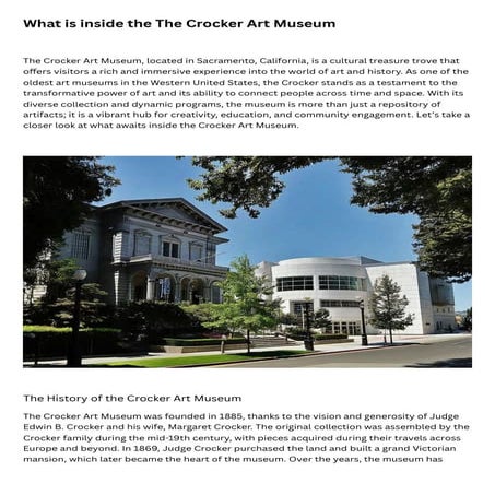 What is inside the The Crocker Art Museum | PDF