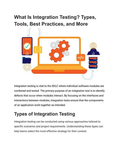 What Is Integration Testing Types Tools Best Practices And More Pdf