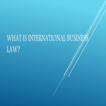 What Is International Business Law? | PPTX