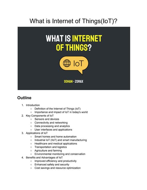Internet of Things (IOT) | PPT