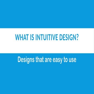 What is Intuitive Design.pptx and the concept of it | PPT