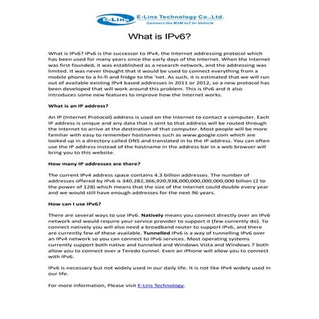 What is IPv6? | PDF