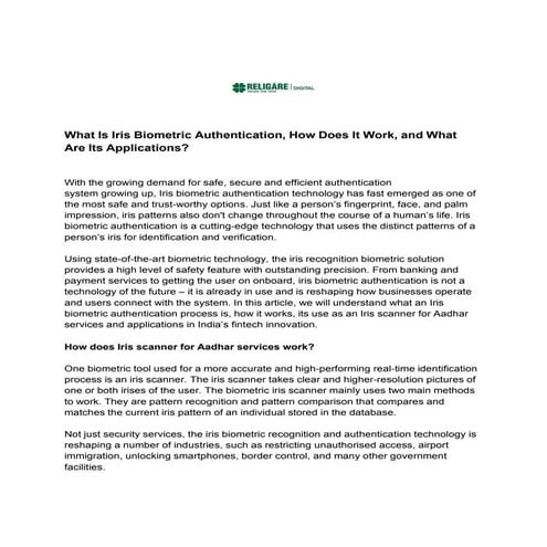 What Is Iris Biometric Authentication, How Does It Work, and What Are ...