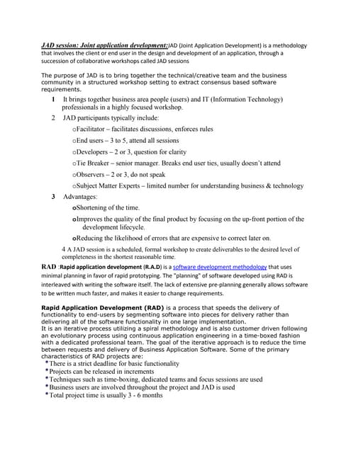 JAD - Joint Application Development | PPT