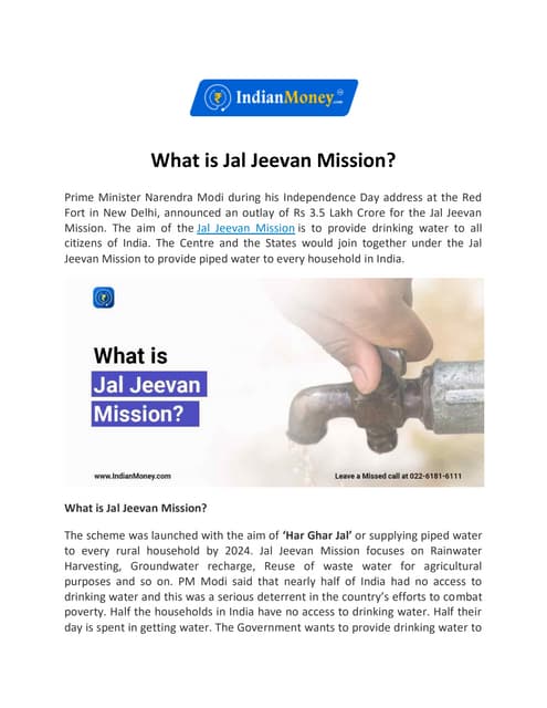 Jal Jeevan Mission Concept.pptx | Environmental Services Industry ...