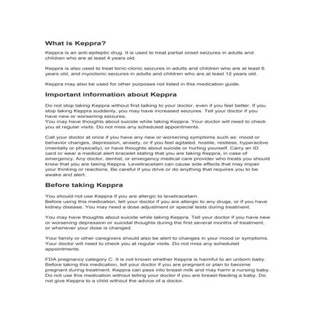 What is keppra | DOCX