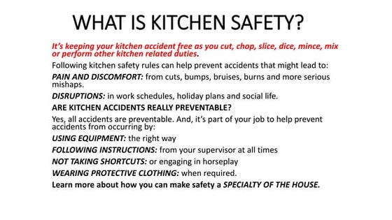 KITCHEN SAFETY PRESENTATION | PPT
