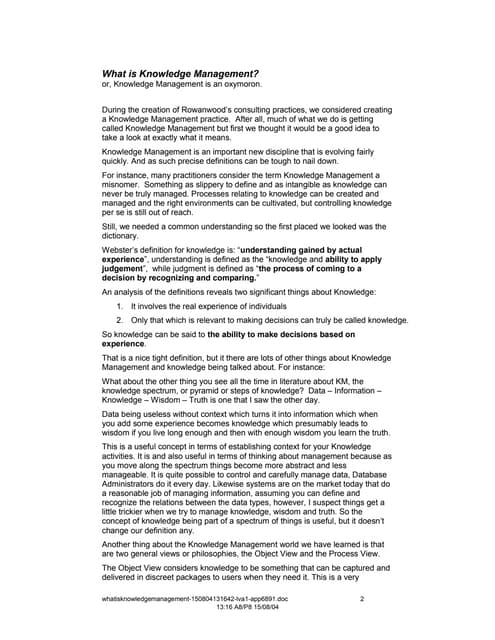 Data information-knowledge-wisdom | PDF