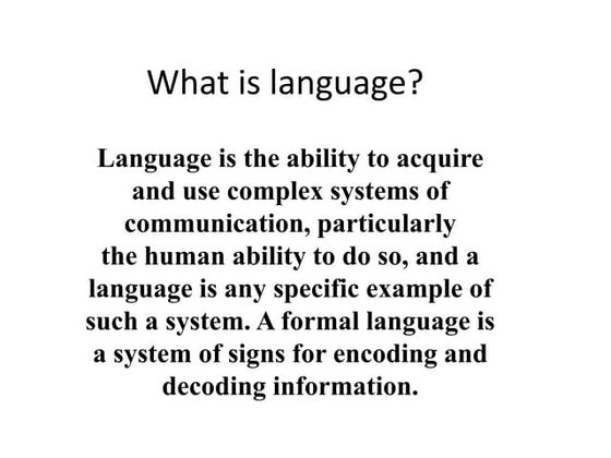 What is language? | PPT