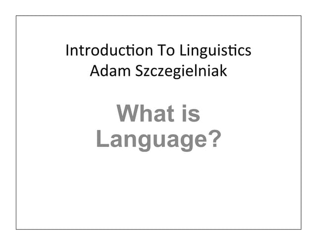 Linguistic Features & Functions | PPTX