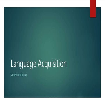 What is language acquisition | PPTX