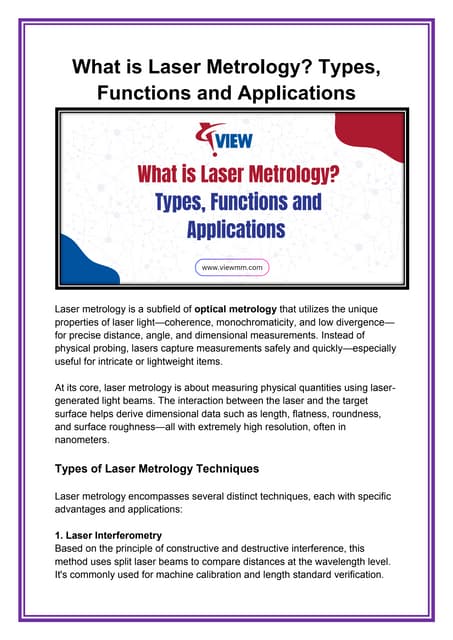 What is Metrology Importance, Types, Tools, and Applications | PDF