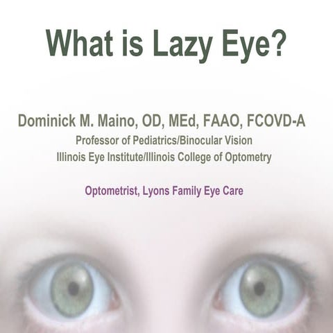 What is lazy eye? | PPT