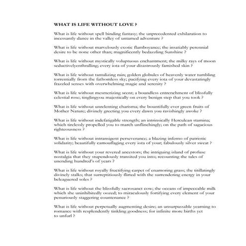 What Is Life Without Love ? | DOC