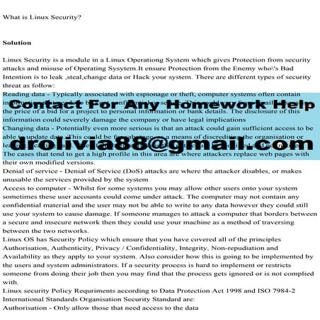 What Is Linux Securitysolutionlinux Security Is A Module In Pdf