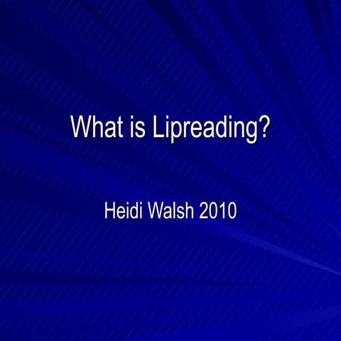 What is lipreading? | PPT
