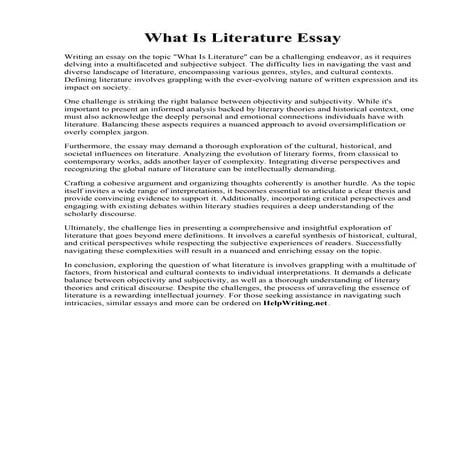 What Is Literature Essay. 019 Literary Essay Example Format The Door ...