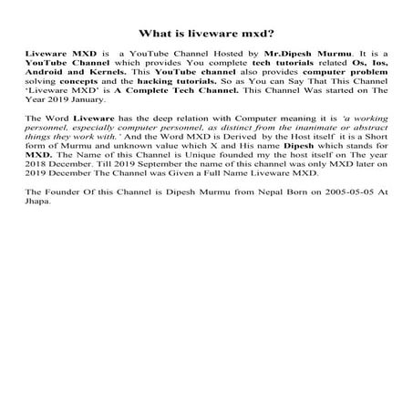 What is liveware mxd ? | PDF