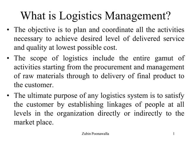 Logistics & Logistics Management