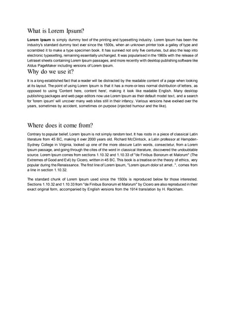 What is lorem ipsum? | PDF