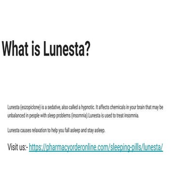 What is lunesta | PDF