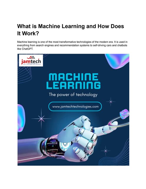 What is Machine Learning with AI AND MORE.pptx
