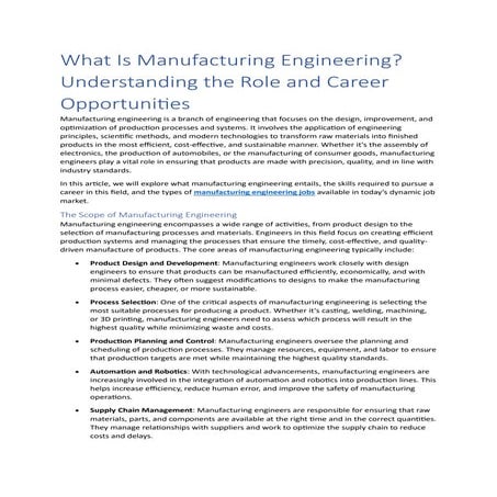What Is Manufacturing Engineering - Role and Career.pdf