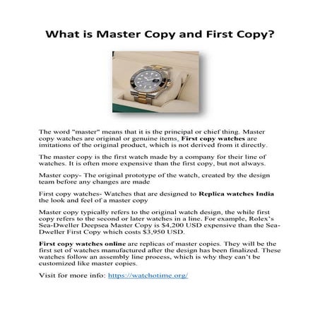 What is Master Copy and First Copy? | PDF