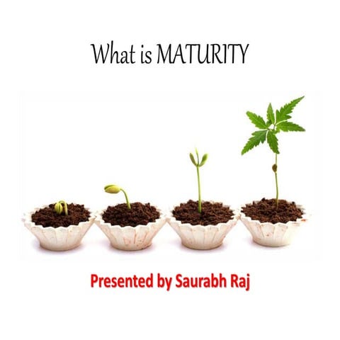 What is maturity | PPTX