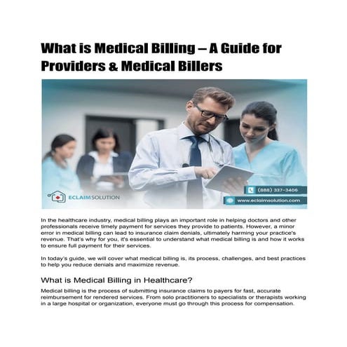 A Step-by-Step Hospital Medical Billing Guide | PDF