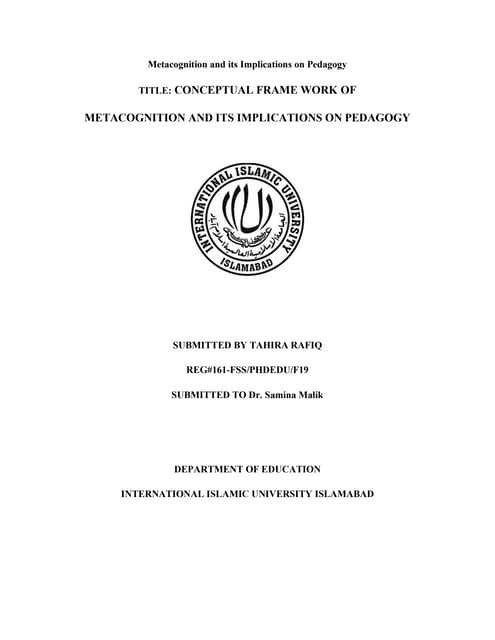 Module 1: Metacognition | PPTX