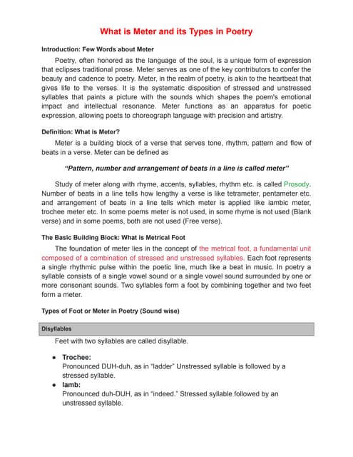 Basic Elements of Poetry | PPT