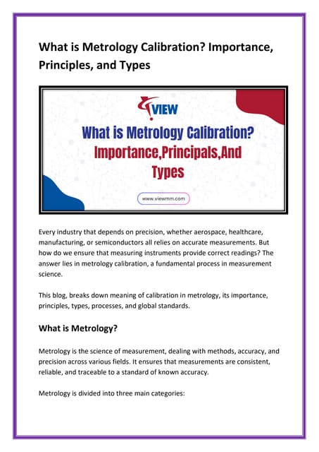 What is Metrology Calibration Importance, Principles, and Types.pdf What is Metrology Calibration Importance, Principles, and Types.pdf
