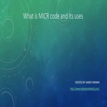 What is micr code? | PPTX