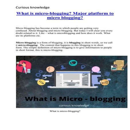 what is micro-blogging blogging | PDF | Social Networking | Internet