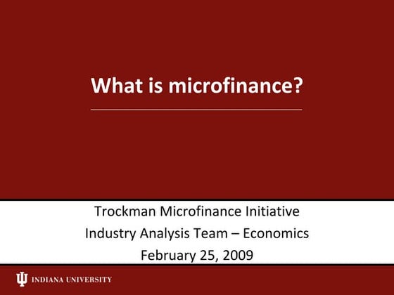 Product Development and Microfinance | PPT