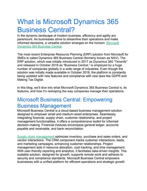 The Best of Microsoft Dynamics 365 Business Central | PPT
