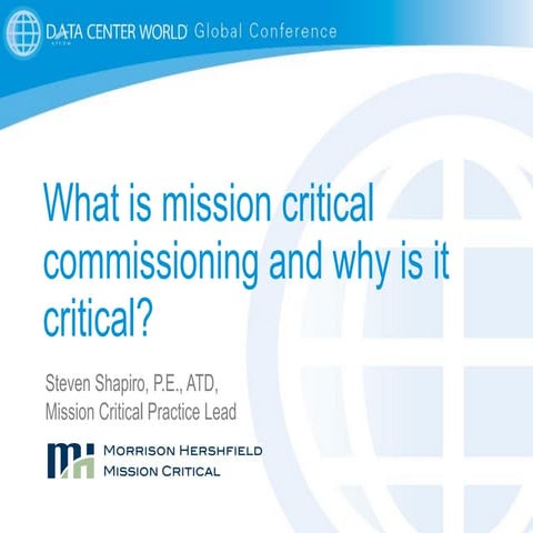 What is mission critical commissioning and why is it critical | PDF ...