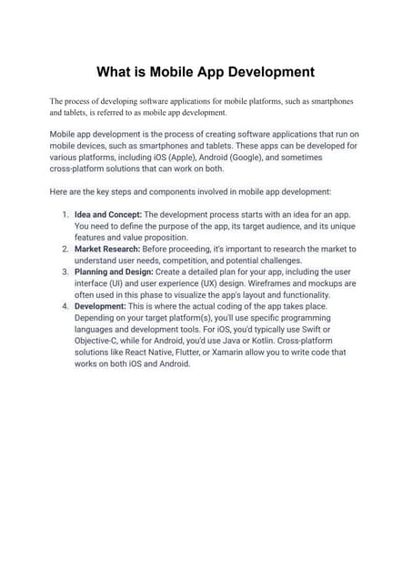 Complete Guide to Mobile App Development | PDF