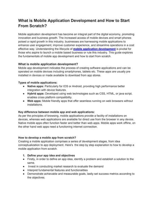 Complete Guide to Mobile App Development | PDF