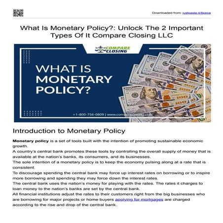 What Is Monetary Policy?: Unlock The 2 Important Types Of It Compare ...