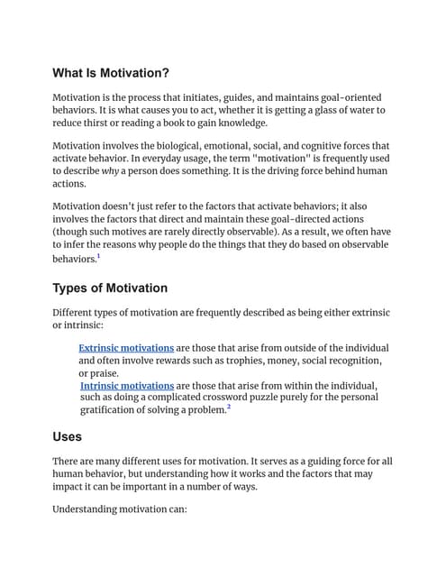 What is motivation? | PDF
