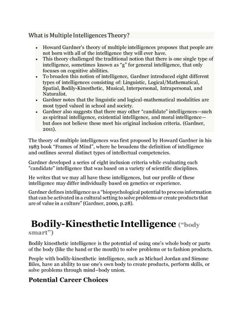 Theories of human intelligence | PPTX