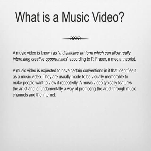 What is music video | PPTX | Music Video | Genres
