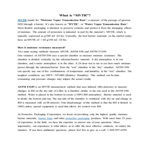 What is “MVTR”? | PDF