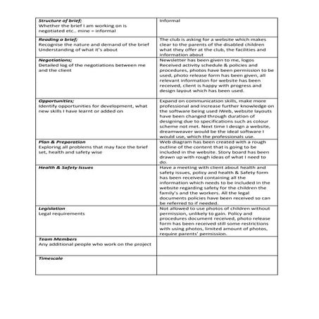 What is needed for brief, chart | PDF