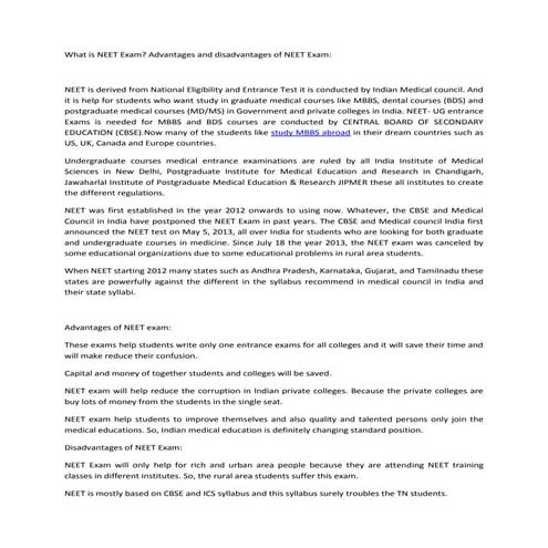 What is neet exam | PDF