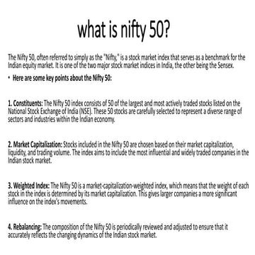 what is nifty 50.pptx | Stocks and Bonds | Personal Investing