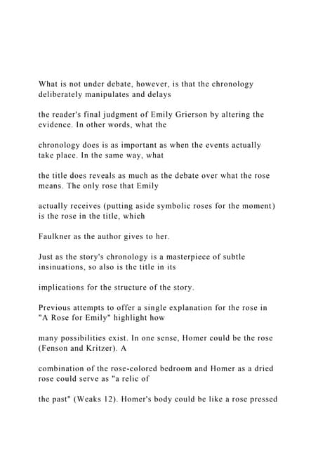 A Rose For Emily Annotated Bibliography | PDF