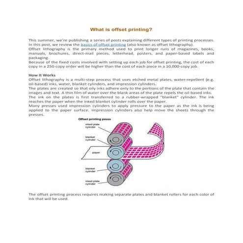 What is offset printing | PDF